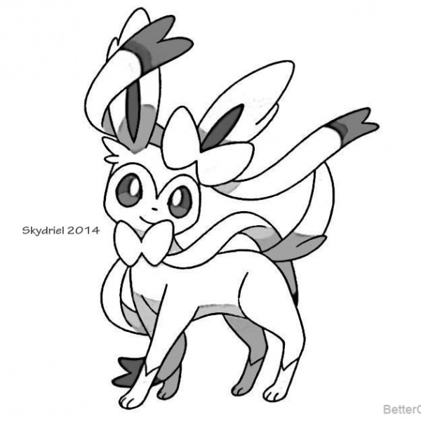 Sylveon Coloring Pages from Pokemon - Free Printable Coloring Pages