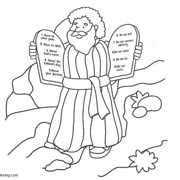 Tablets of Stone Ten Commandments Coloring Pages - Free Printable ...