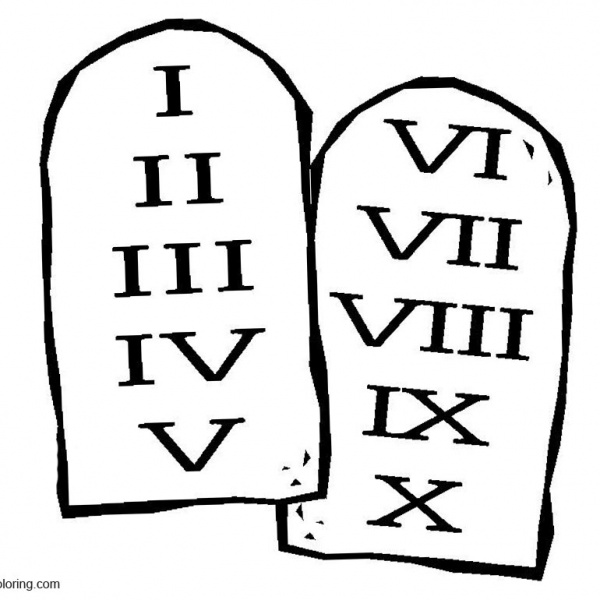 Ten Commandments Coloring Pages Simple Drawing - Free Printable ...