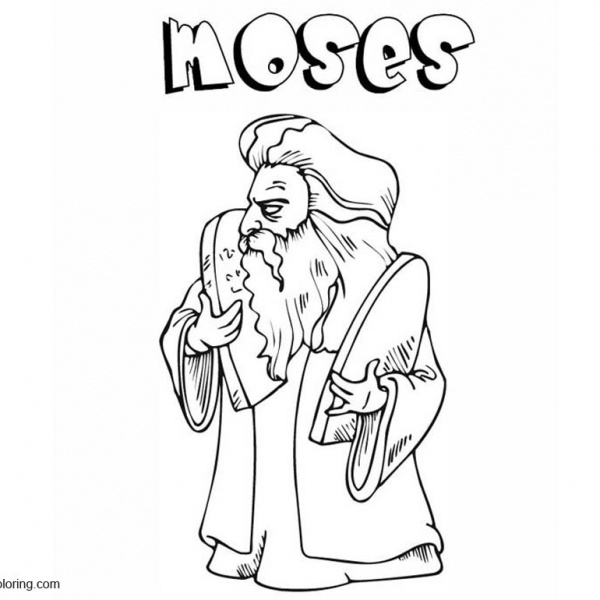 Moses With Two Tablets of Ten Commandments Coloring Pages - Free ...