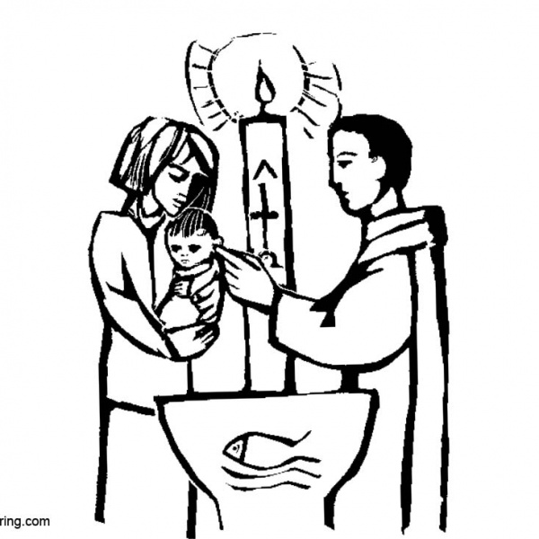 Catholic Baptism Coloring Pages Line Drawing - Free Printable Coloring ...