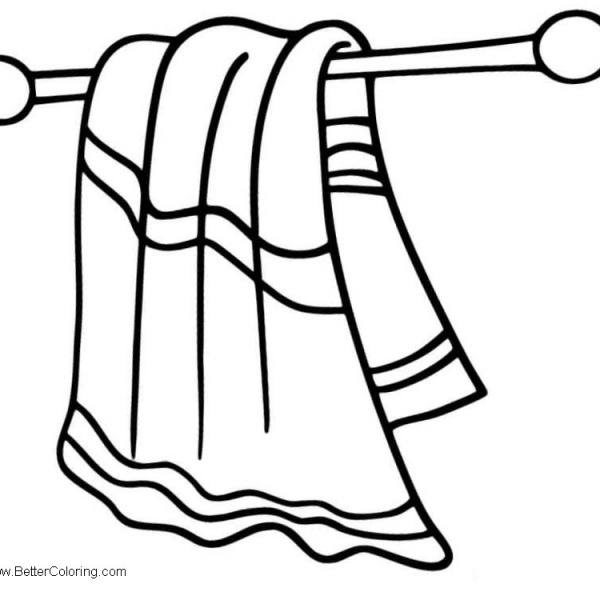 Beach Towel Clipart Simple Line Drawing - Free Printable Coloring Pages