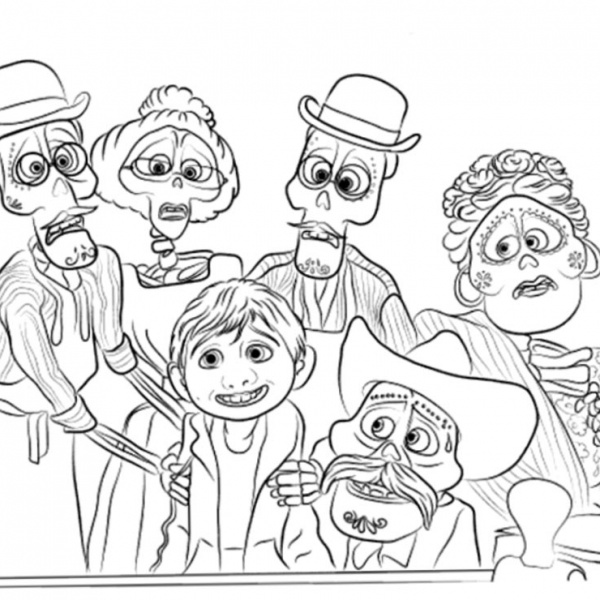Disney Movie Coco Coloring Pages Miguel And Dante Dog - Free Printable ...