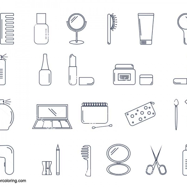 Makeup Coloring Pages Beauty Products - Free Printable Coloring Pages