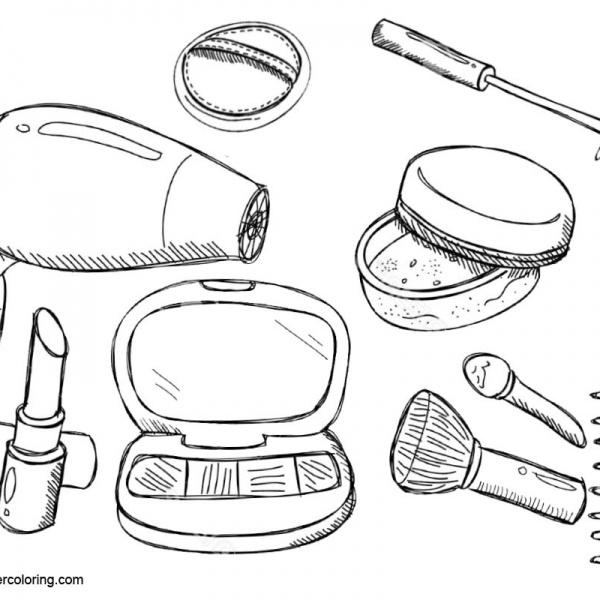 Makeup Coloring Pages - Free Printable Coloring Pages