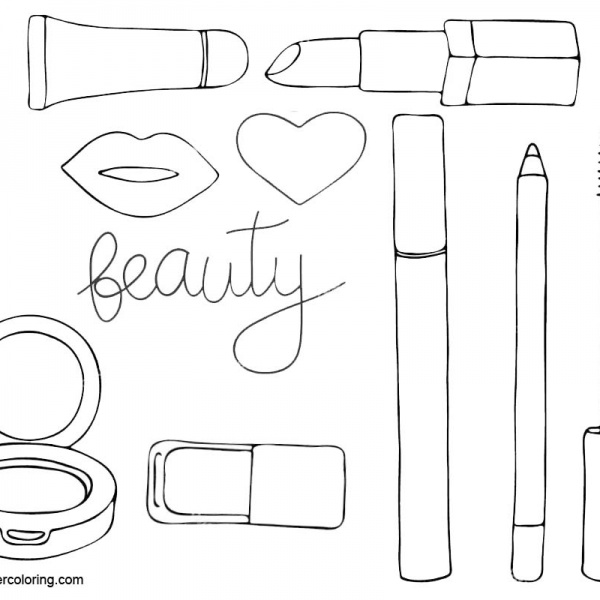 Free Printable Makeup Coloring Pages