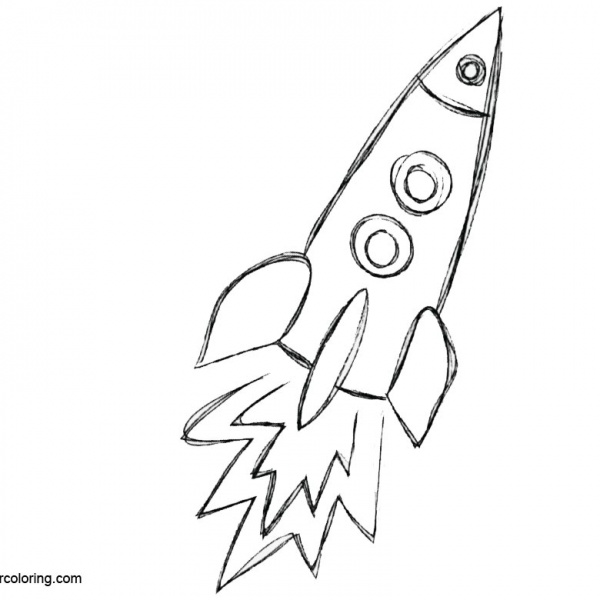 Rocket Ship Coloring Pages Line Drawing - Free Printable Coloring Pages