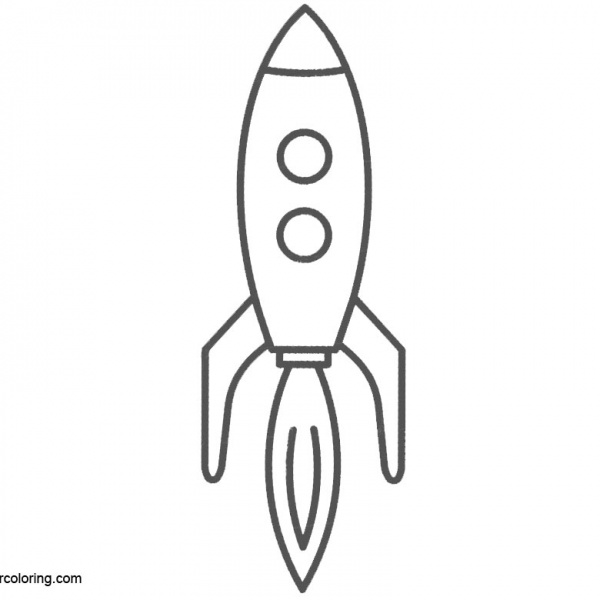 Rocket Ship Coloring Pages Easy Drawing - Free Printable Coloring Pages
