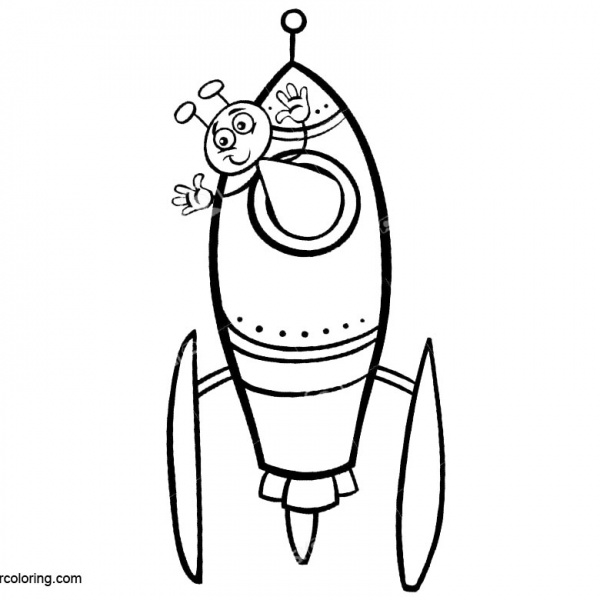 Rocket Ship Coloring Pages Easy Drawing - Free Printable Coloring Pages