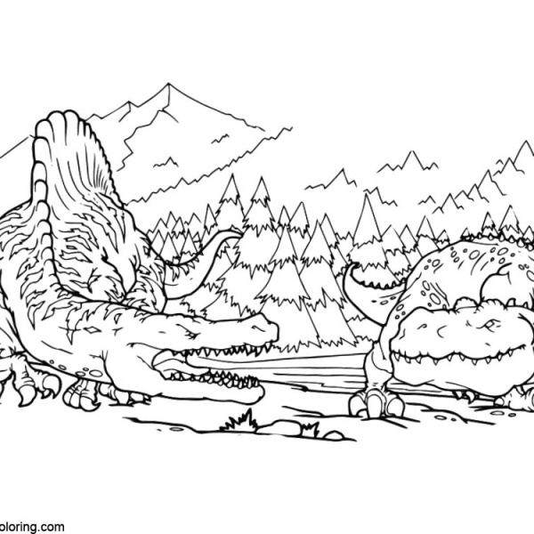Spinosaurus Coloring Pages Realistic Drawing - Free Printable Coloring ...