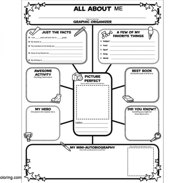 All About Me Coloring Pages Get to Know Me Worksheets - Free Printable ...