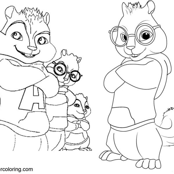Theodore Chipmunk Coloring Pages