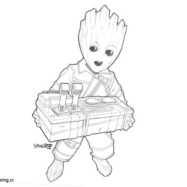 Line Drawing of Baby Groot Coloring Pages - Free Printable Coloring Pages