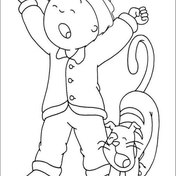 Caillou Coloring Pages Cooking As A Chief - Free Printable Coloring Pages