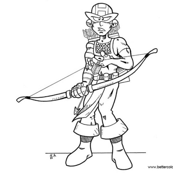 Hawkeye Coloring Pages from Marvel Comics - Free Printable Coloring Pages