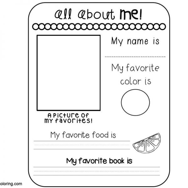 All About Me Coloring Pages Get to Know Me Worksheets - Free Printable ...