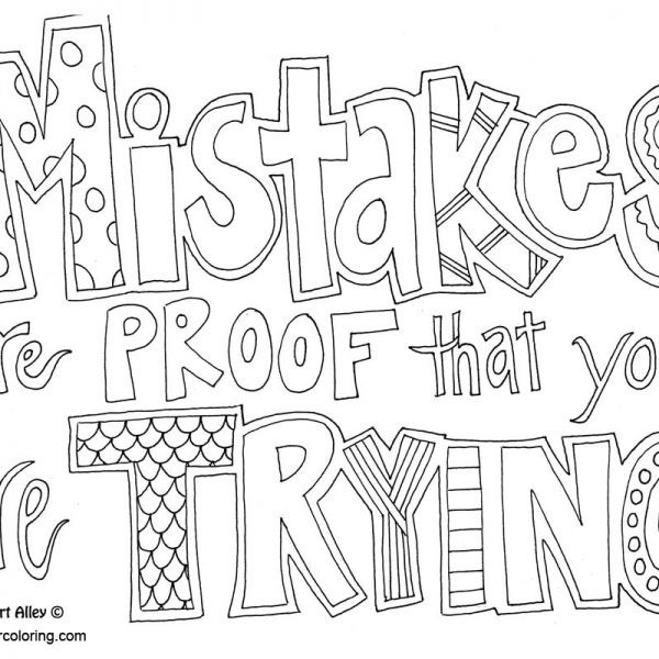 Quotes of Growth Mindset Coloring Pages Never Give Up - Free Printable ...