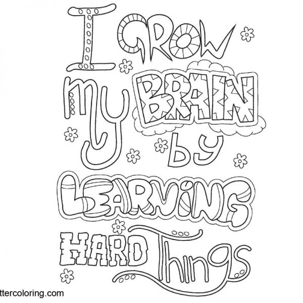 Growth Mindset Quotes Coloring Pages Be Yourself - Free Printable ...