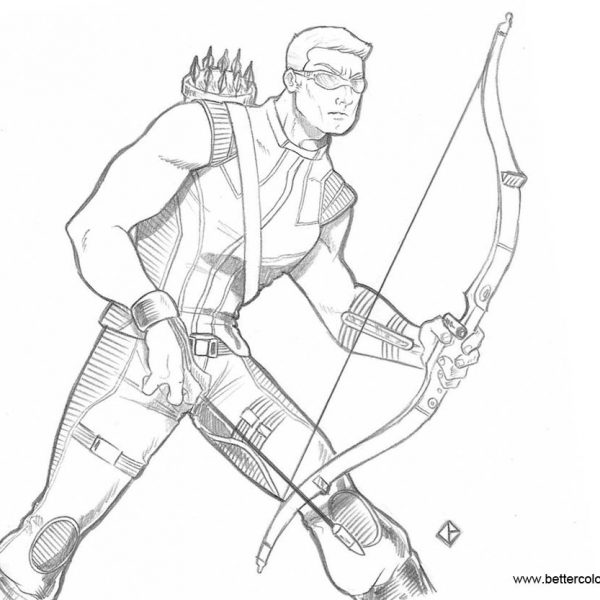 Marvel Hawkeye Coloring Pages with Superhero Mockingbird - Free ...