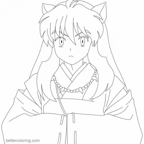 Kagome and InuYasha Coloring Pages - Free Printable Coloring Pages