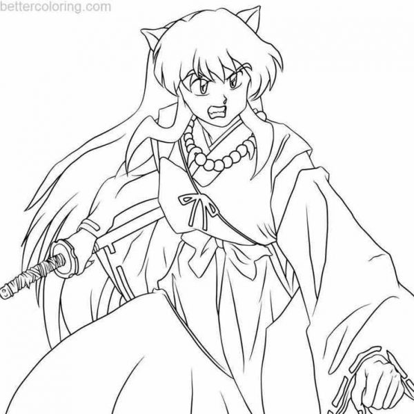 InuYasha Coloring Pages Sesshomaru Lineart by soul612 - Free Printable ...