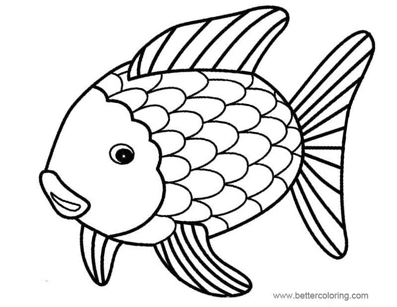 Rainbow Fish Coloring Page