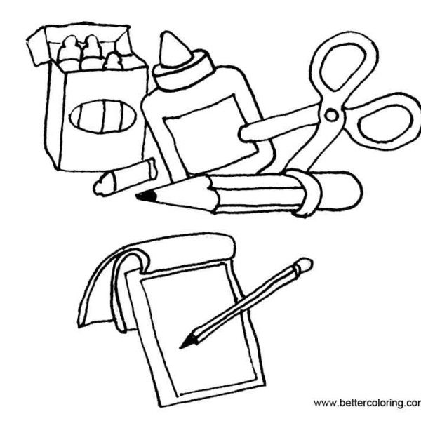 School Supplies Coloring Pages - Free Printable Coloring Pages