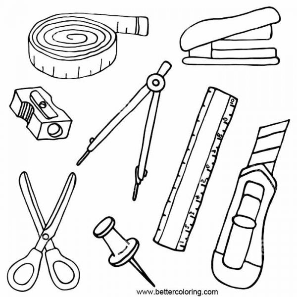 School Supplies Coloring Pages - Free Printable Coloring Pages