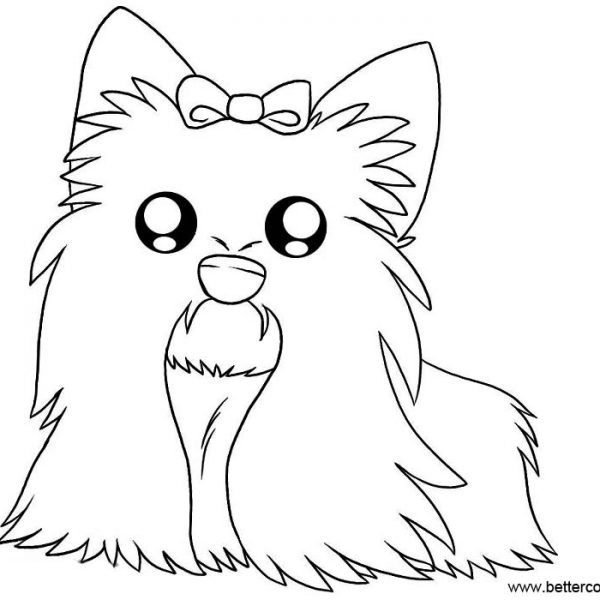 Cute Yorkie Coloring Pages - Free Printable Coloring Pages