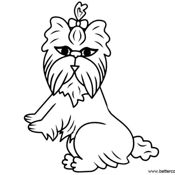 Cute Yorkie Coloring Pages - Free Printable Coloring Pages
