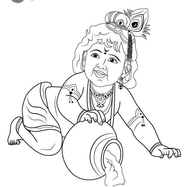 Hinduism Coloring Pages Bal Krishna Printable - Free Printable Coloring ...