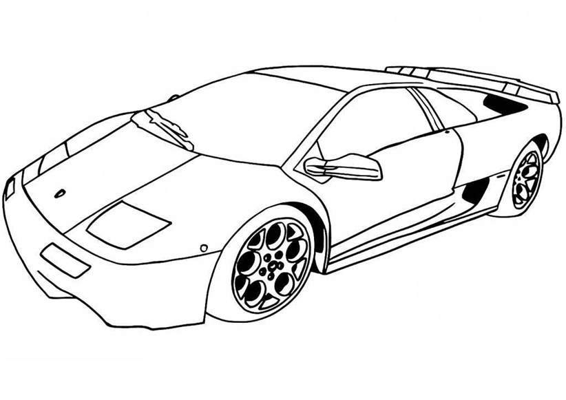 Lambo To Trace Easy Coloring Pages